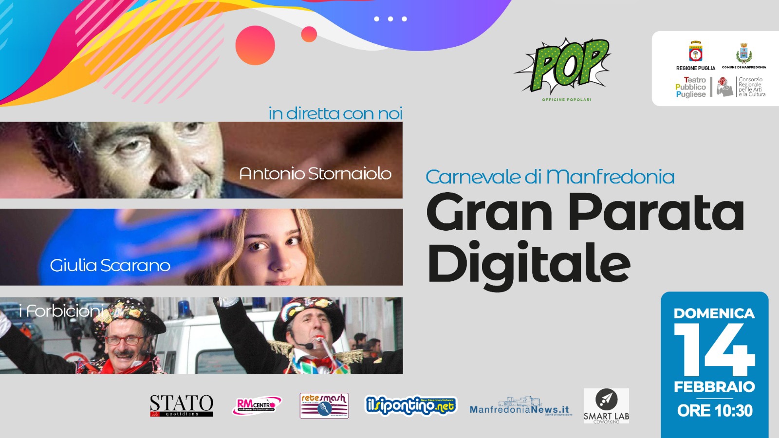 Domenica la Gran Parata digitale del Carnevale di Manfredonia. Tra gli ...