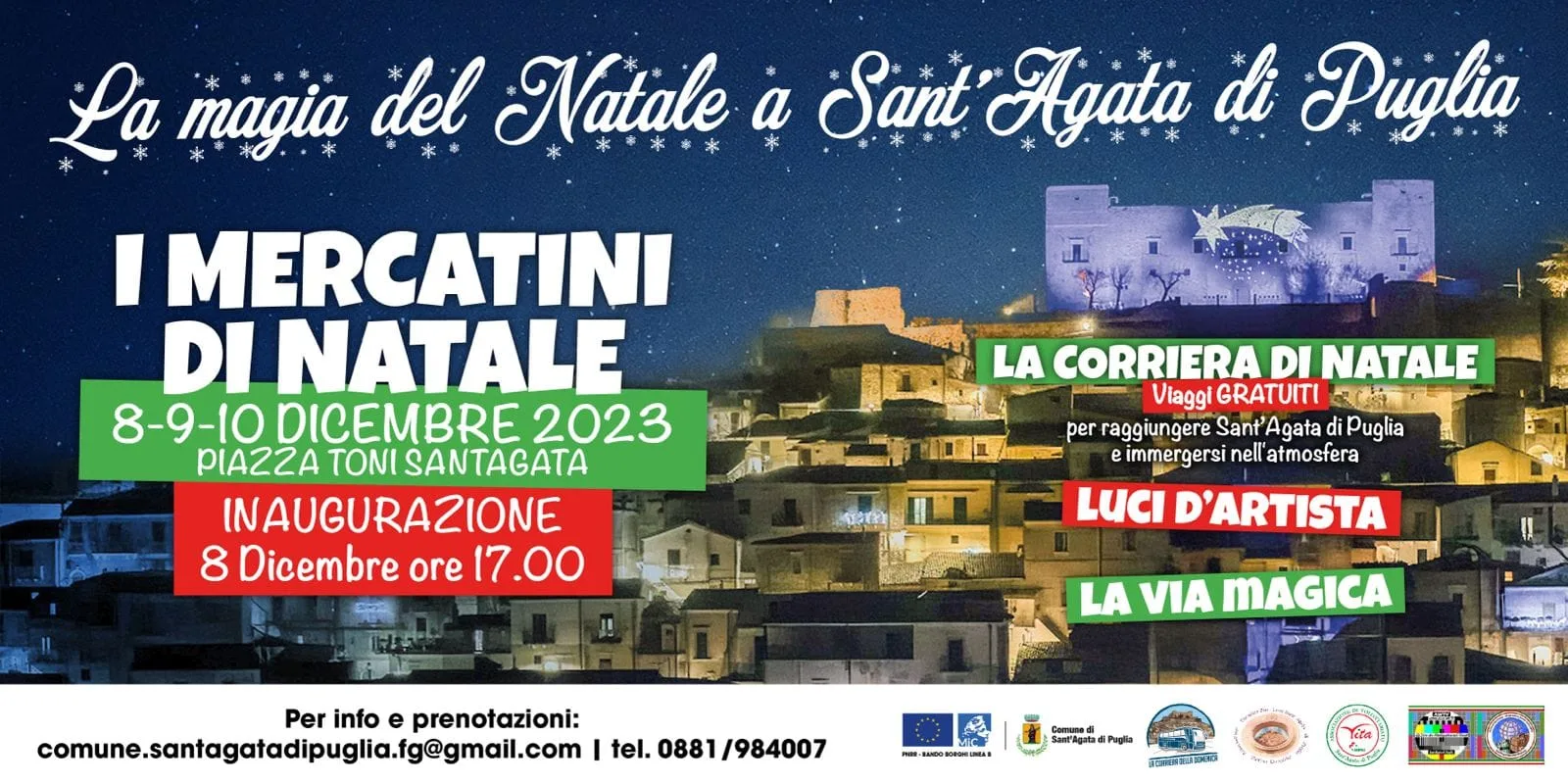Ai mercatini di Sant'Agata di Puglia gratis con la corriera di Natale ... Ai mercatini di Sant'Agata di Puglia gratis con la corriera di Natale ...