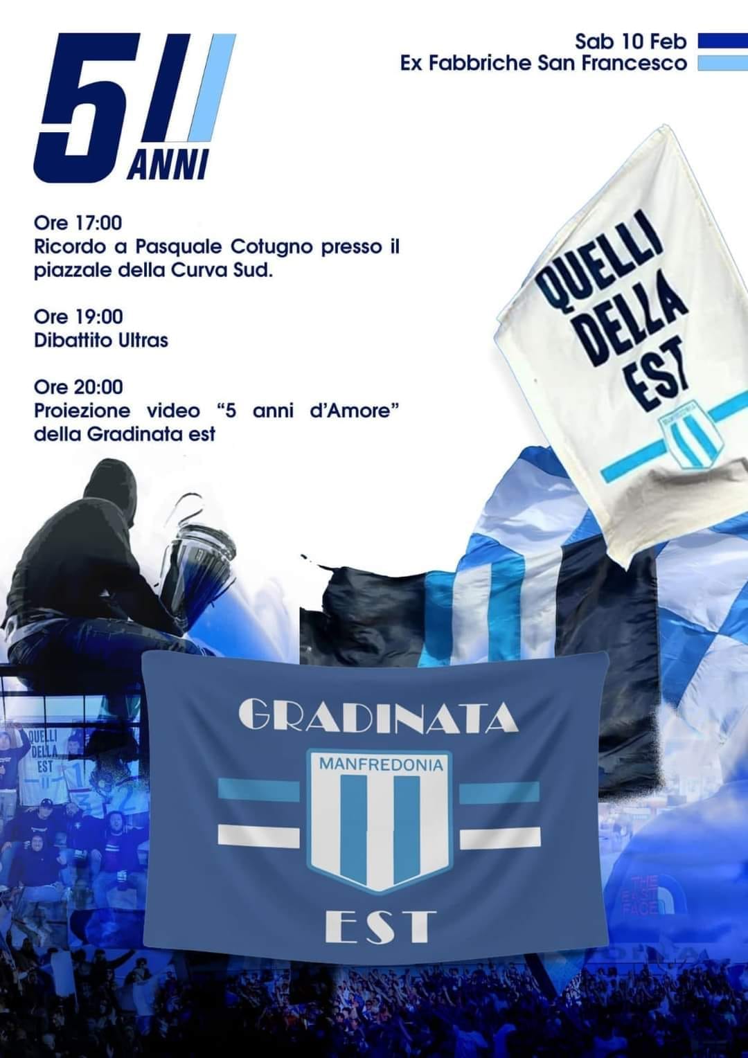 Cinque anni di Gradinata Est: l'evento - IlSipontino.net